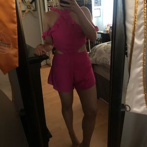 Tobi | Other | Hot Pink Revolver Romper With Side Cut Outs | Poshmark